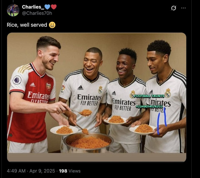 Meme Fans Real Madrid Lagi Sensi Lihat Nasi