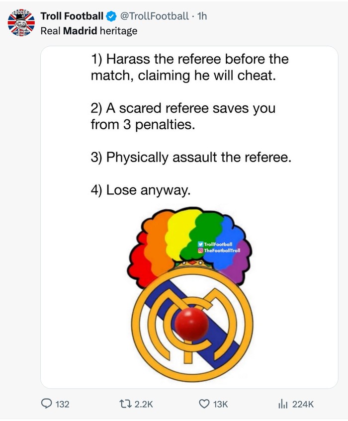Meme Real Madrid Jadi Badut Usai Dihajar Barcelona