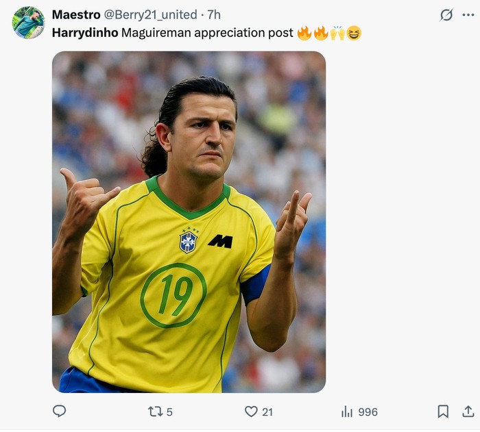 Foto: Meme Kocak Harrydinho Maguire yang Jago Gocek