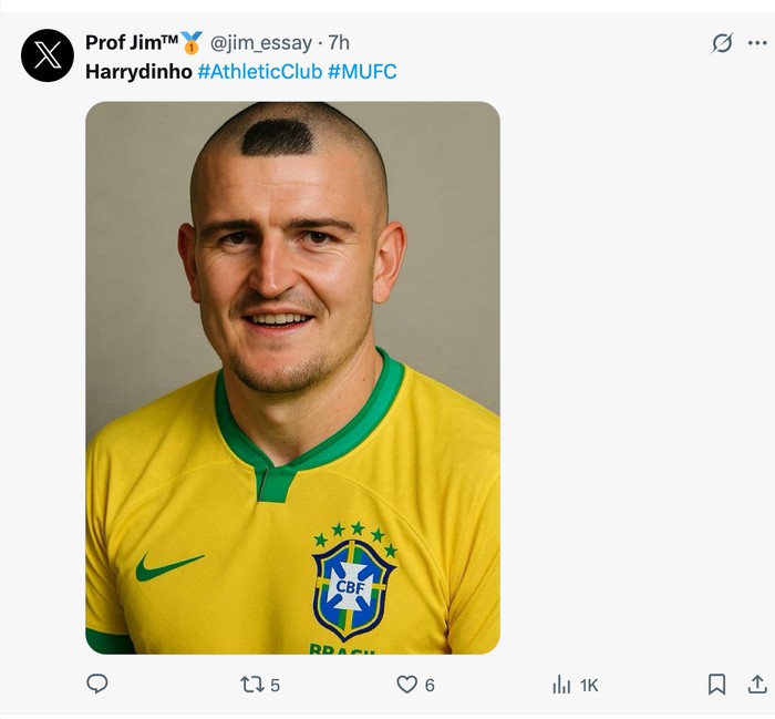 Foto: Meme Kocak Harrydinho Maguire yang Jago Gocek