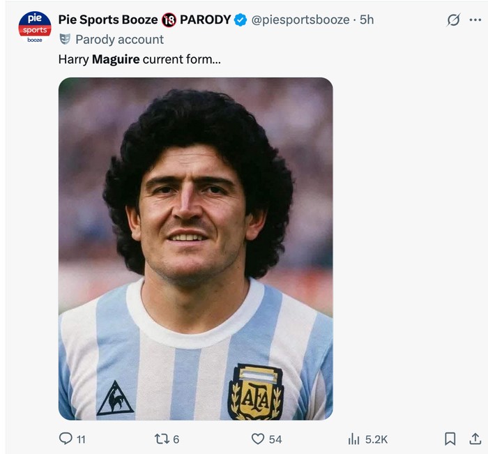 Foto: Meme Kocak Harrydinho Maguire yang Jago Gocek