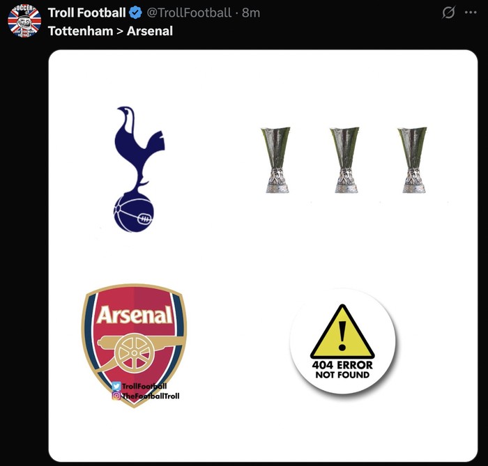 Meme Tottenham Juara Liga Europa, Arsenal Jadi 'Badut' Eropa