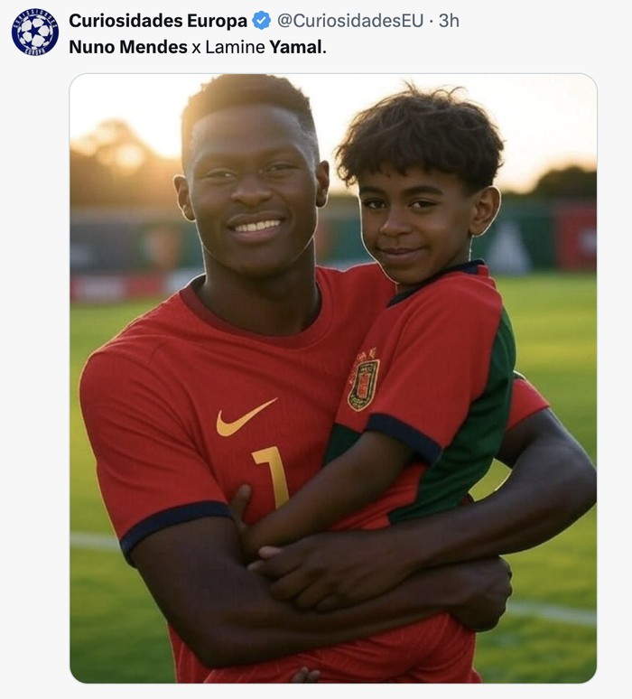 Lamine Yamal Diredam Nuno Mendes, Diolok-olok via Meme Kemudian