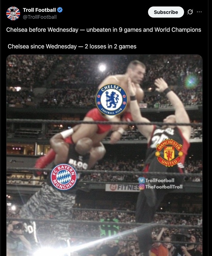 Meme Kocak Chelsea Digebuk MU usai Dihajar Bayern
