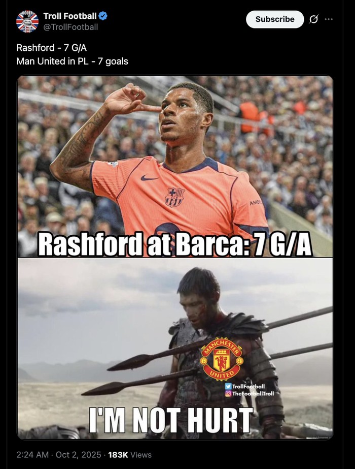 Meme Kocak MU Kena Ledek usai Rashford dan Hojlund Kontribusi Gol di UCL