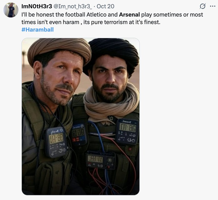 Meme 'Derby Haramball' Arsenal Vs Atletico Madrid