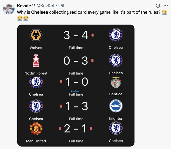 Meme Chelsea Hobi Banget Koleksi Kartu Merah