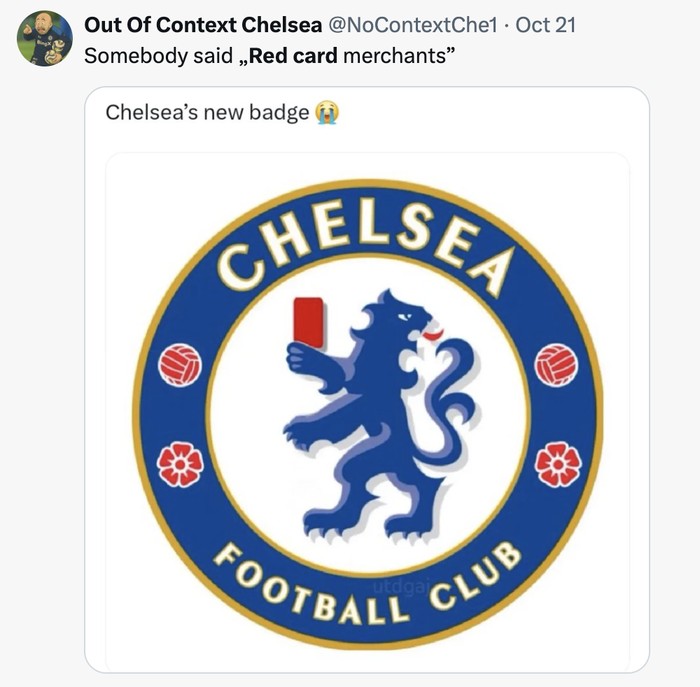 Meme Chelsea Hobi Banget Koleksi Kartu Merah