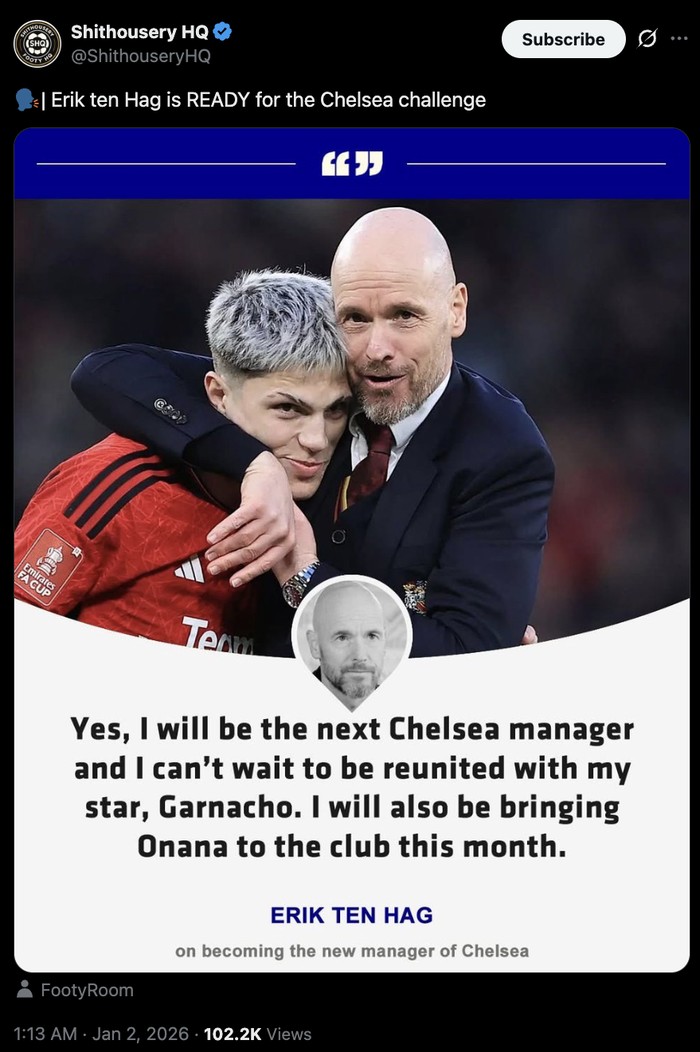 Meme Kocak Ten Hag Merapat ke Chelsea usai Maresca Kena Pecat