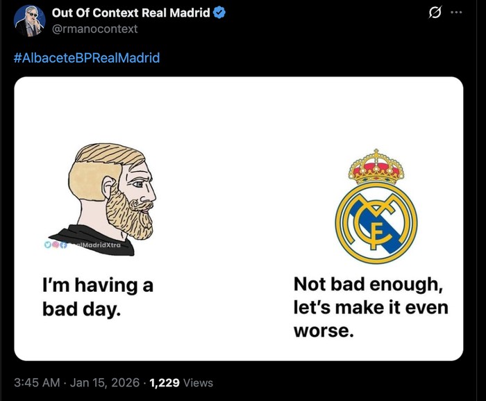 Meme Real United, Real Madrid yang Keok Disamakan dengan Man United
