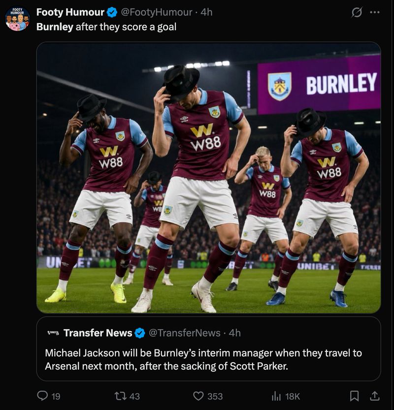 Meme-meme Kocak Usai Burnley Tunjuk Michael Jackson Jadi Pelatih