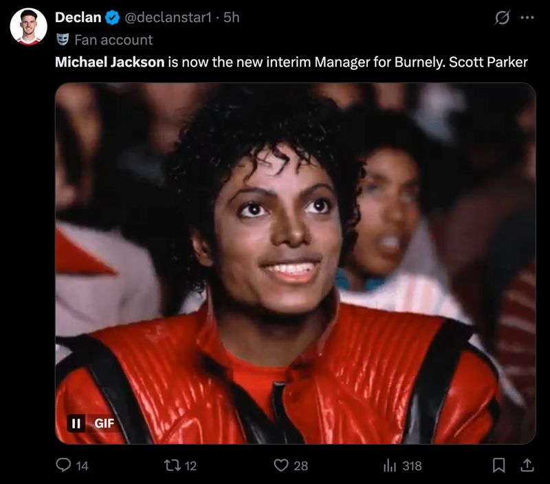 Meme-meme Kocak Usai Burnley Tunjuk Michael Jackson Jadi Pelatih