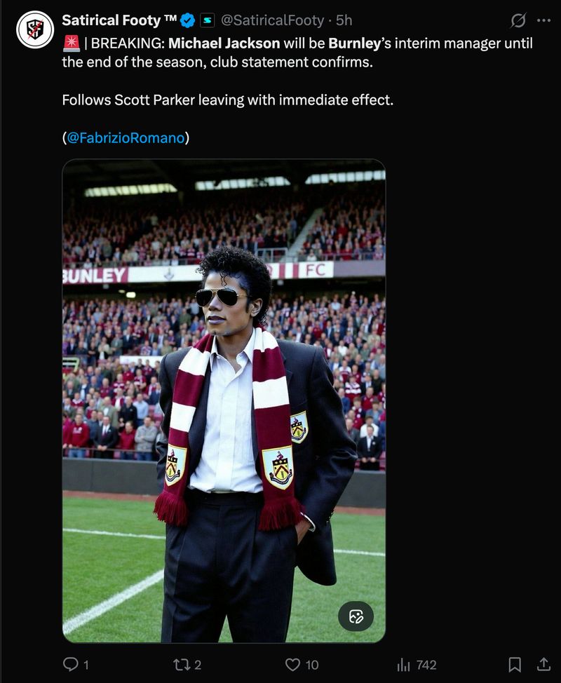 Meme-meme Kocak Usai Burnley Tunjuk Michael Jackson Jadi Pelatih
