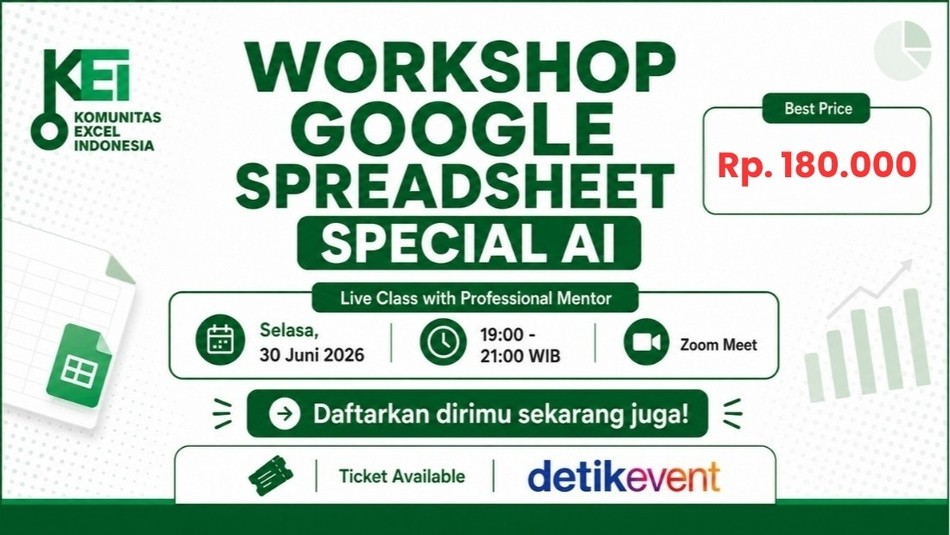WORKSHOP ONLINE GOOGLE SPREADSHEET SPECIAL AI