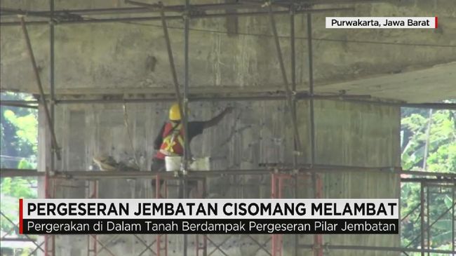 Pergeseran Jembatan Cisomang Mulai Melambat Pergeseran Jembatan Cisomang Mulai Melambat