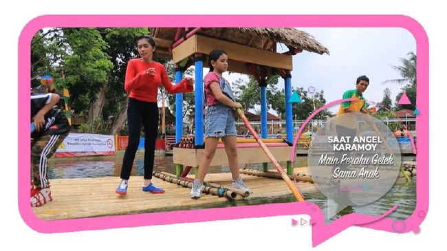 Saat Angel Karamoy Main Perahu Getek Sama Anak