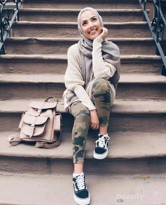 Variasi Syle Hijab dengan Nuansa Army Look Ini Bisa Kamu Jadikan ...