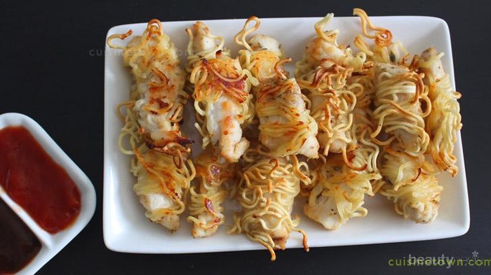 Ayam Goreng Lapis Mie, Cemilan Sehat Buat Sore Hari
