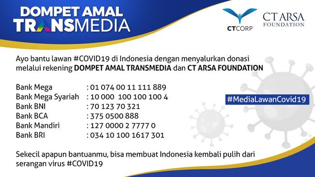 Donasi untuk Tenaga Medis Bersama Transmedia dan CT ARSA Foundation