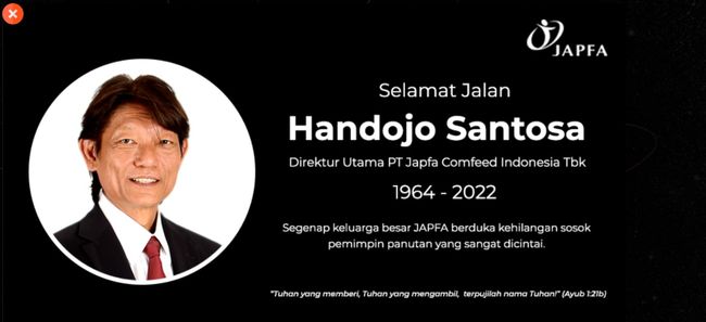 Handojo Santosa, Mendiang Dirut Japfa Warga Negara Siprus