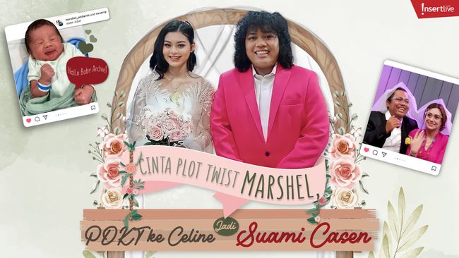 Infografis: Cinta Plot Twist Marshel, PDKT ke Celine Jadi Suami Cesen