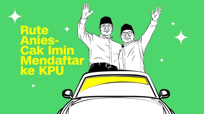 INFOGRAFIS: Rute Anies-Cak Imin Mendaftar ke KPU