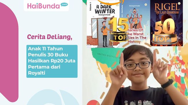 Cerita DeLiang, Anak 11 Tahun Penulis 30 Buku Hasilkan Rp20 Juta ...