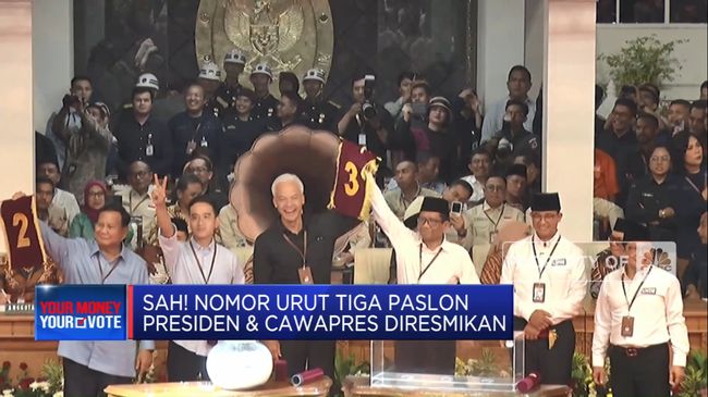 KPU Resmi Umumkan Nomor Urut Paslon Presiden & Cawapres