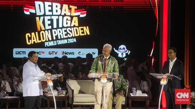 FOTO: Penampilan Anies, Prabowo dan Ganjar di Debat Pilpres 2024