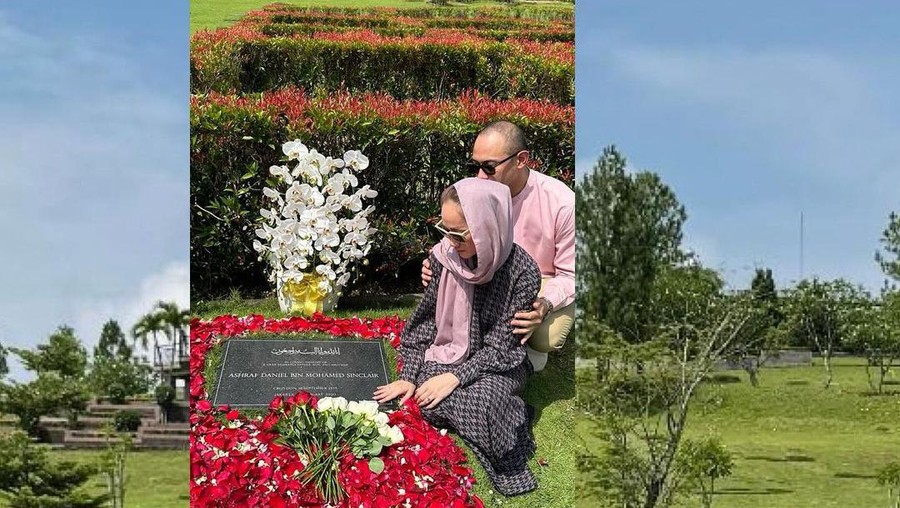 4 Tahun Kepergian Ashraf, 7 Potret BCL Ziarah ke Makam Ditemani Tiko Sang Suami