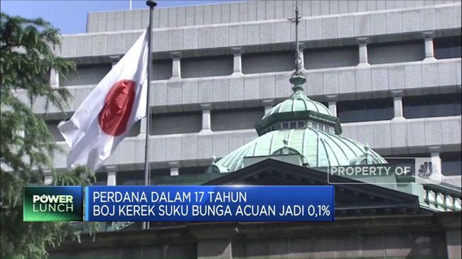 Video: Perdana Dalam 17 Tahun, BOJ Kerek Suku Bunga Acuan Jadi 0,1%