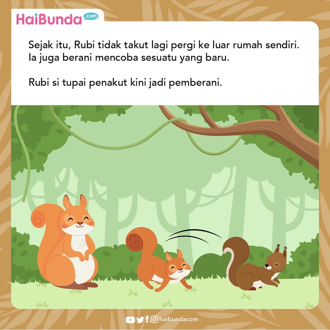 Cerita Fabel: Rubi Si Tupai Penakut - Foto 1