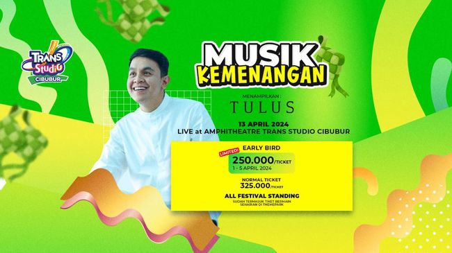 Yuk Nikmati Musik Kemenangan Bareng Tulus di Trans Studio Cibubur, Isi ...