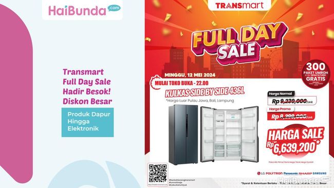 Transmart Full Day Sale Hadir Besok! Diskon Besar untuk Produk Dapur Hingga Elektronik