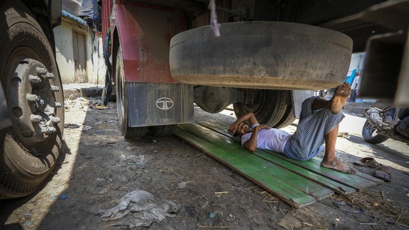 Potret Terkini Gelombang Panas 'Bakar' India, Manusia-Binatang Pingsan