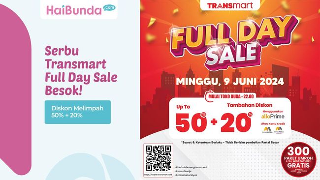Serbu Transmart Full Day Sale Besok! Diskon Melimpah 50% + 20%