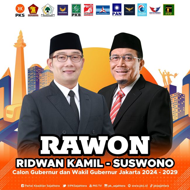 Usung Ridwan Kamil-Suswono di Pilgub Jakarta, PKS Bikin Istilah Rawon