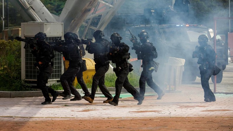 Potret Pasukan Antiteror Korsel Siaga Serangan Mematikan Kim Jong Un