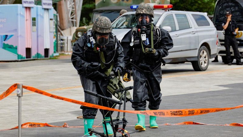 Potret Pasukan Antiteror Korsel Siaga Serangan Mematikan Kim Jong Un