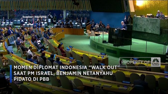 Video: Momen Diplomat RI Walk Out Saat Netanyahu Pidato di PBB