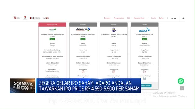 Video: Adaro Andalan Tawarkan IPO Price Rp 4.590-5.900 Per Saham