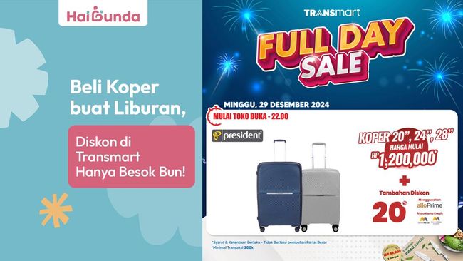 Beli Koper buat Liburan, Diskon di Transmart Hanya Besok Bun!