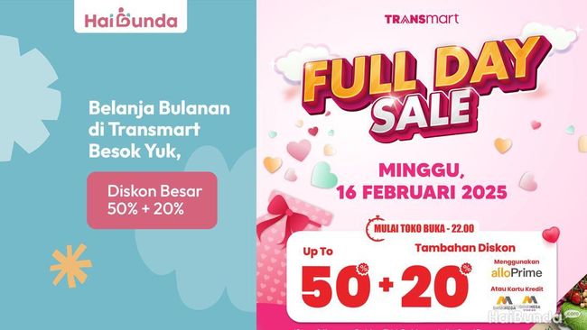 Belanja Bulanan di Transmart Besok Yuk, Diskon Besar 50% + 20%