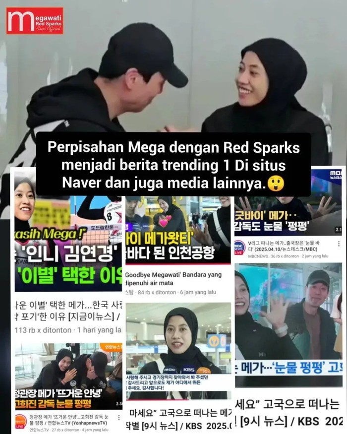 Megawati Hangestri Resmi Tak Perpanjang Kontrak, Tangis Pelatih Red Sparks Pecah!