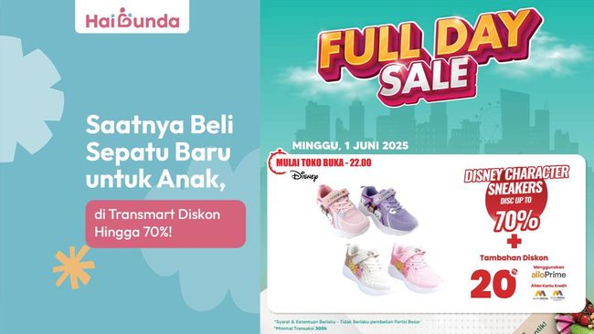 Saatnya Beli Sepatu Baru untuk Anak, di Transmart Diskon Hingga 70%!