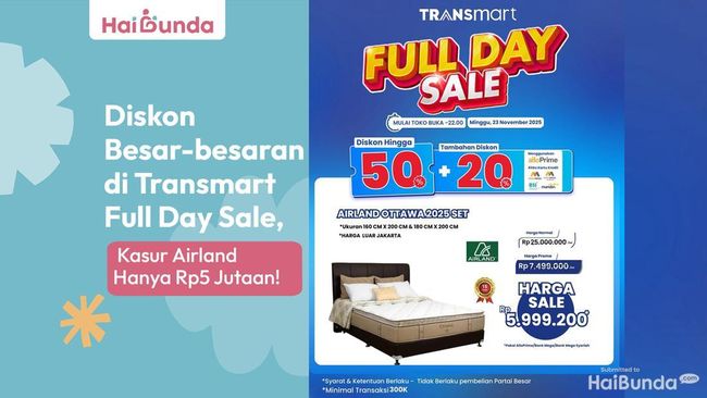 Diskon Besar-besaran di Transmart Full Day Sale, Kasur Airland Hanya ...
