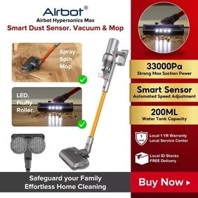 Airbot Hypersonics MAX Cordless Vacuum Cleaner Wet/Dry, Solusi Bersih ...